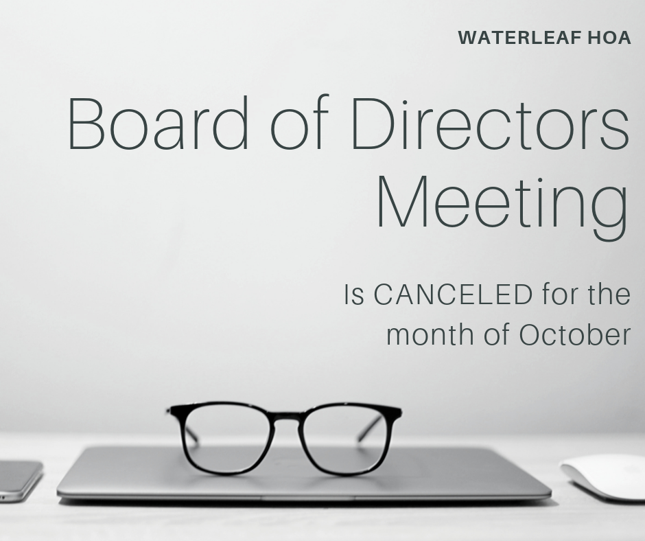 HOA Board Meeting – WATERLEAF HOA